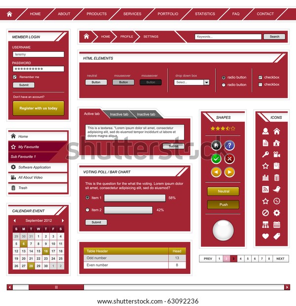 Website Web Design Element Template Frame Stock Vector (Royalty Free ...