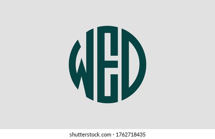 Wed Circle Emblem Abstract Monogram Letter Stock Vector (Royalty Free ...
