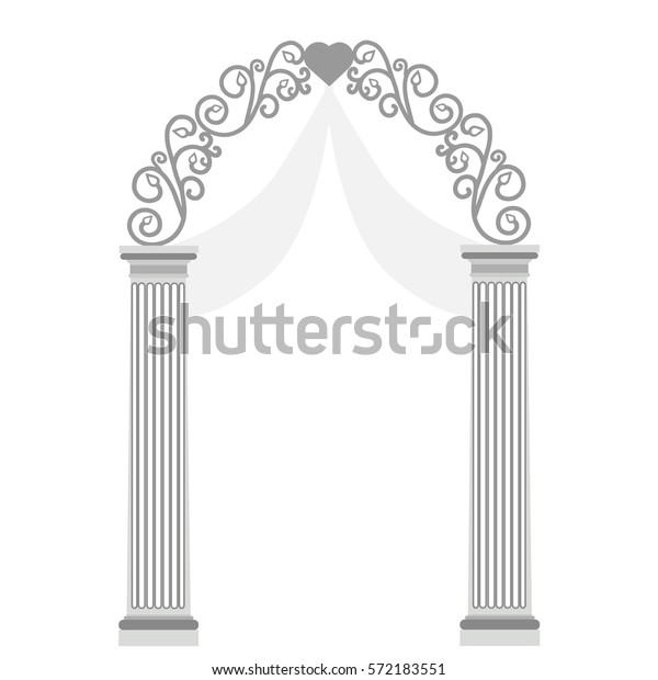 Wedding Arch Ornaments Isolated On White Stock Vector (Royalty Free ...
