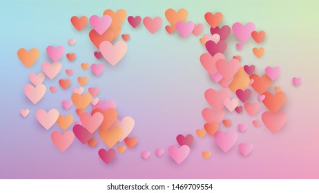Wedding Background Invitation Template Heart Confetti Stock Vector ...