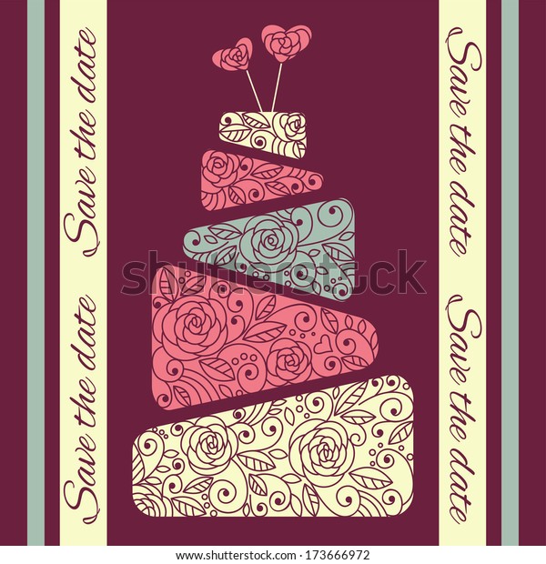 Wedding Cake Floral Ornament Vector Illustration: vector de stock ...