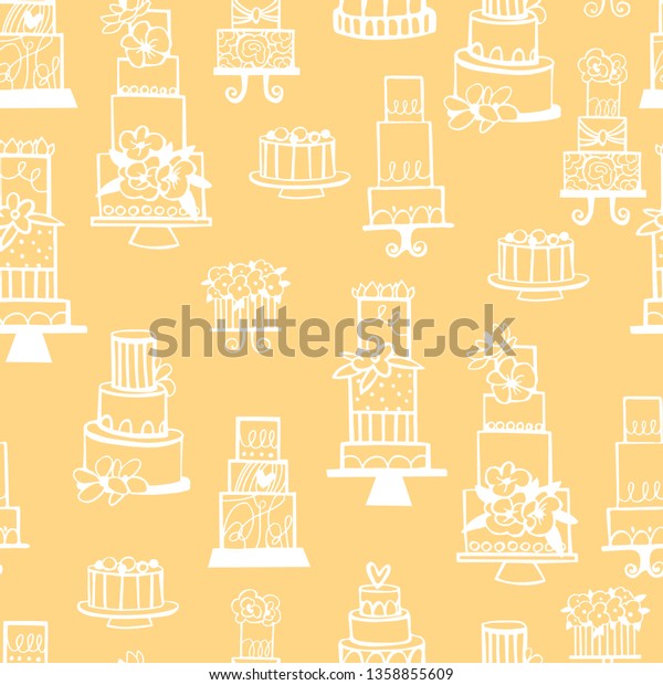 Wedding Cakes Dessert Table Vector Seamless Stock Vector (Royalty Free ...