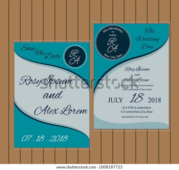 Wedding Card Banner Text Template Stock Vector (Royalty Free) 1008187723