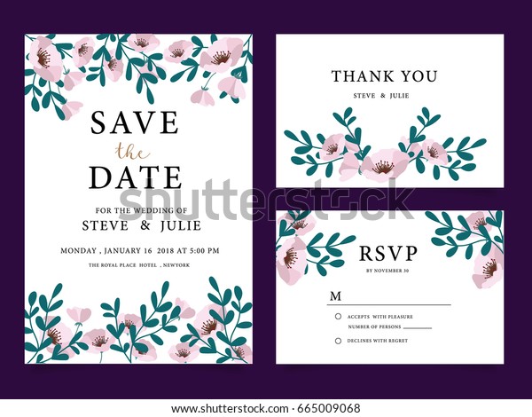 Wedding Card Invitation Template Text: เวกเตอร์สต็อก (ปลอดค่าลิขสิทธิ์ ...