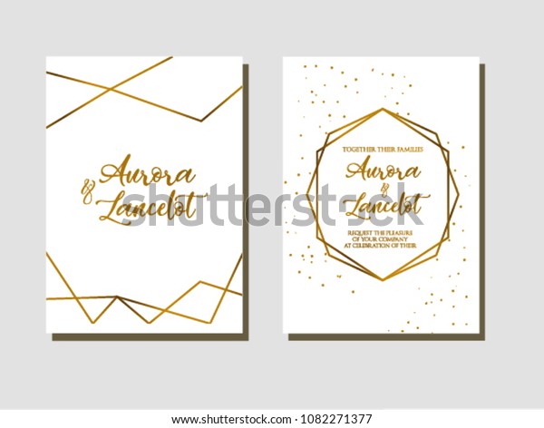 Wedding Cards Line Circle Texture Gold Stock Vector (Royalty Free ...