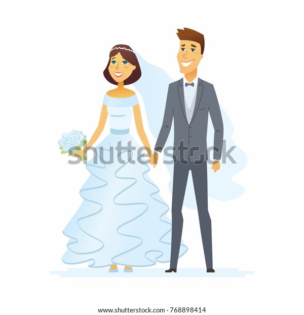 Wedding Cartoon People Characters Isolated Illustration Stock Vector ...