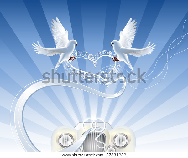 Wedding Collage White Doves Soaring Above Stock Vector (Royalty Free ...