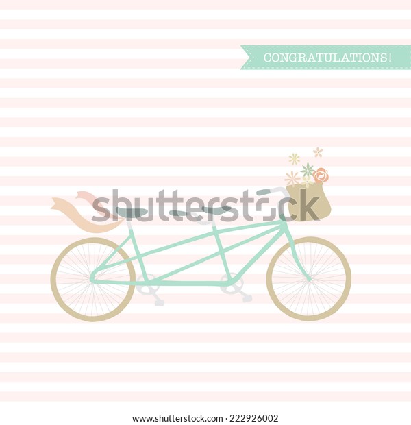 Wedding Congratulations Invitation Bicycle Save Date Stock Vector ...