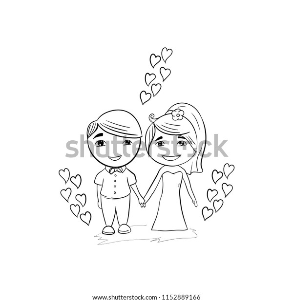 Wedding Couple Doodle Icon Vector Stock Vector (Royalty Free ...