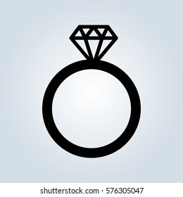 Diamond Engagement Ring Wedding Ring Line Stock Vector (Royalty Free ...