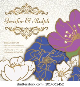 Elegant Royal Wedding Background Light Damask Stock Vector (Royalty ...