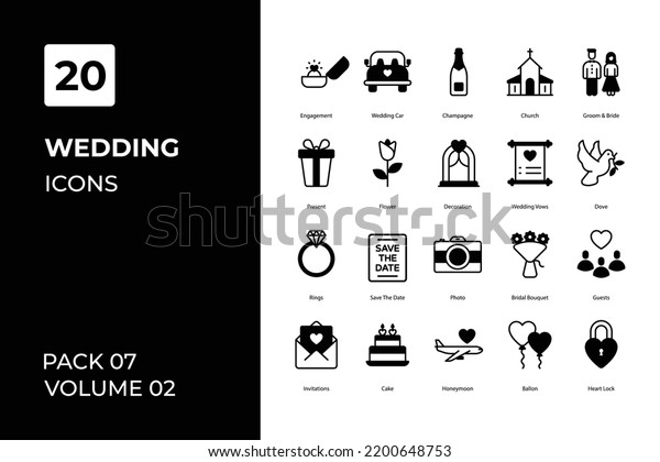 Wedding Icons Collection Set Contains Such Stock Vector (Royalty Free ...