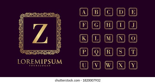 Wedding Initial Alphabet Gold Letter Stock Vector (Royalty Free ...