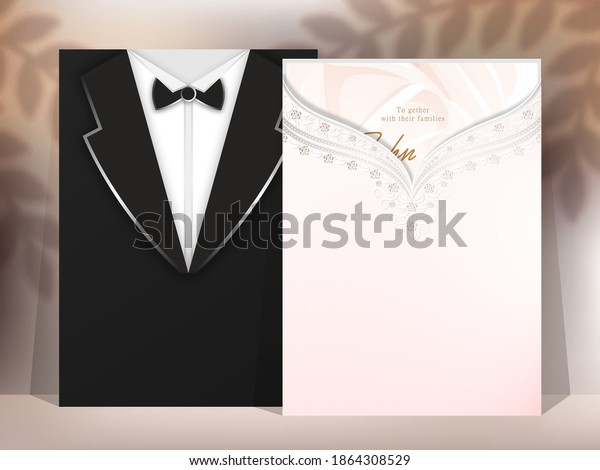 Wedding Invitation Card Bride Groom Theme Stock Vector (Royalty Free ...
