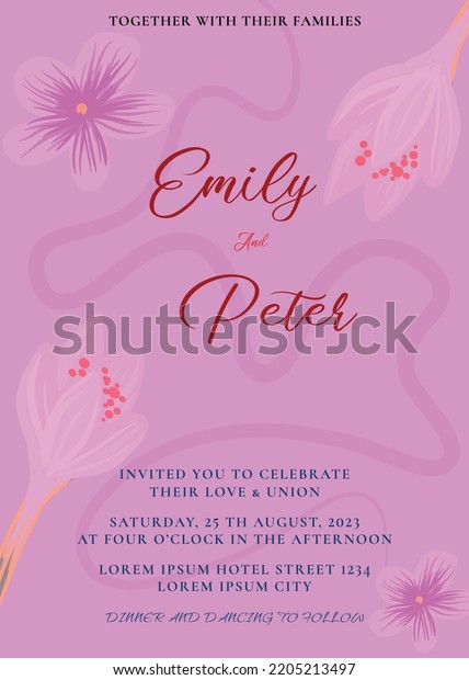 Wedding Invitation Card Front Side Design Stock Vector (Royalty Free ...