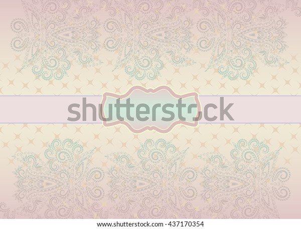 Wedding Invitation Card Horizontal Softly Decorative Stock Vector ...