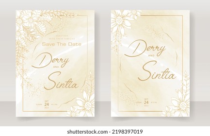 Wedding Invitation Card Template Gold Background Stock Vector (Royalty ...