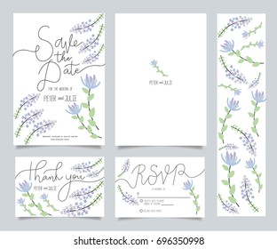 Wedding Invitation Card Template Set Text Stock Vector (Royalty Free ...