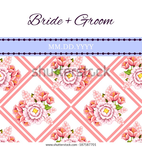 Wedding Invitation Cards Floral Elements Stock Vector (Royalty Free ...