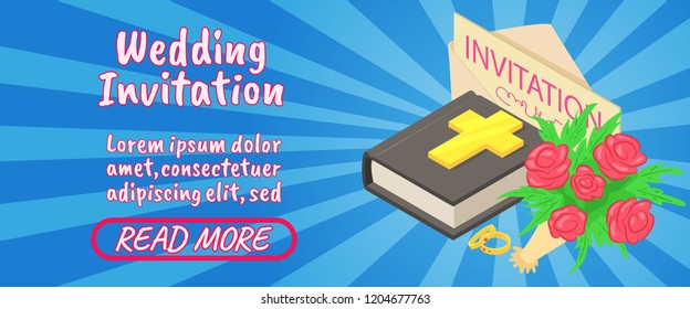 Wedding Invitation Concept Banner Isometric Banner Stock Vector ...