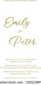 Wedding Invitation Front Simple Design Eps Stock Vector (Royalty Free ...