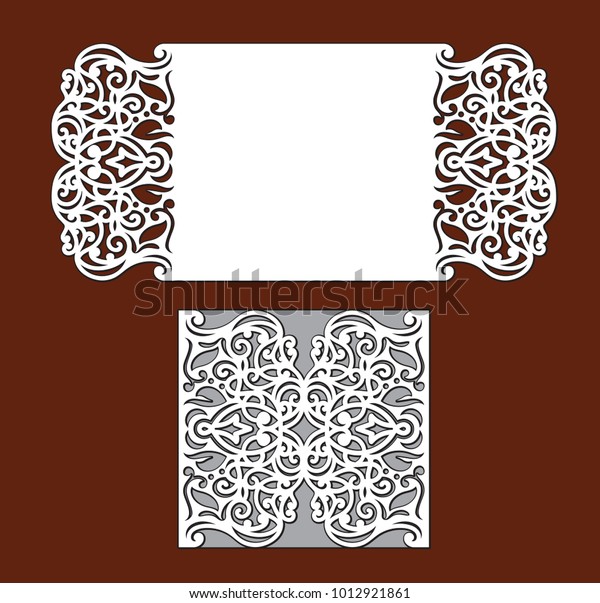 Wedding Invitation Lace Border Laser Cutting Stock Vector (Royalty Free ...