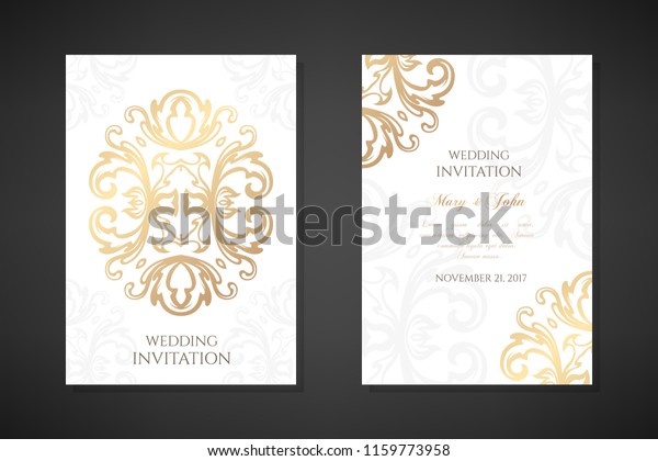 Wedding Invitation Templates Cover Design Ornaments Stock Vector ...