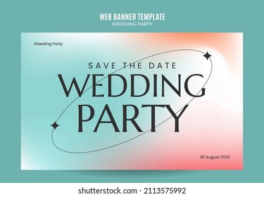Wedding Invitation Web Banner Template Retro Stock Vector (Royalty Free ...