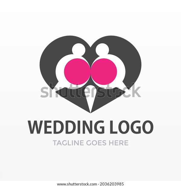 Wedding Logo Design Vector Template Happy Stock Vector (Royalty Free ...