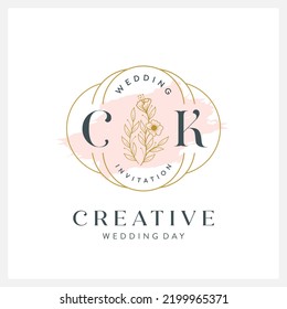Wedding Logo Monogram C K Initial Stock Vector (Royalty Free ...