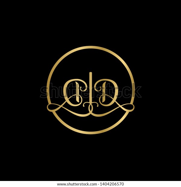 Wedding Logo Monogram Two Curly Letters: vector de stock (libre de ...