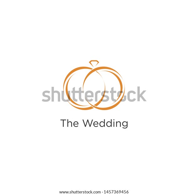 Wedding Logo Rings Symbol Stock Vector (Royalty Free) 1457369456