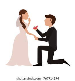 Wedding Proposal Cartoon Stock Vector (Royalty Free) 767714194 ...