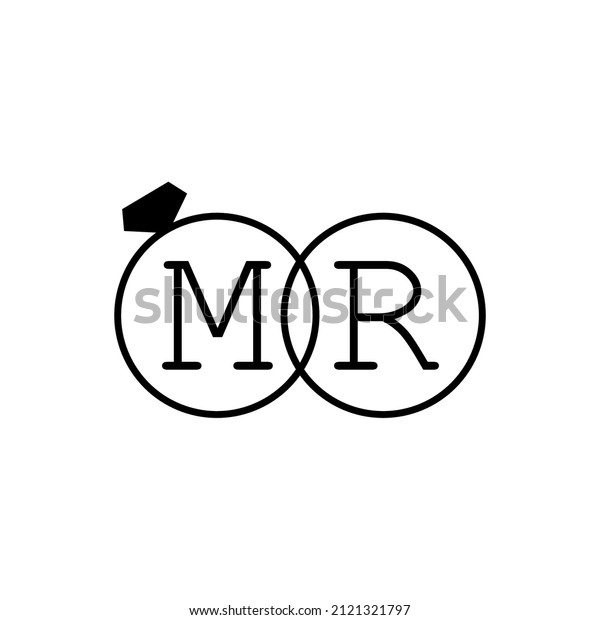 Wedding Ring Initial Mr Simple Logo Stock Vector (Royalty Free ...
