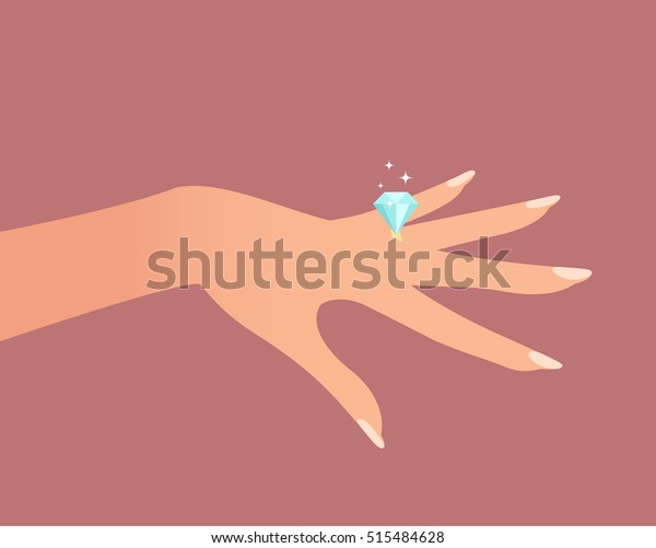 Wedding Ring On Hand Cartoon Vector Stock Vector (Royalty Free ...