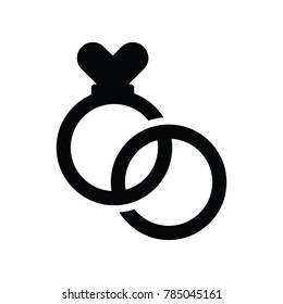 Wedding Rings Couple Icon Stock Vector (Royalty Free) 785045161