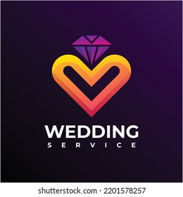 Wedding Service Logo Design Template Stock Vector (Royalty Free ...