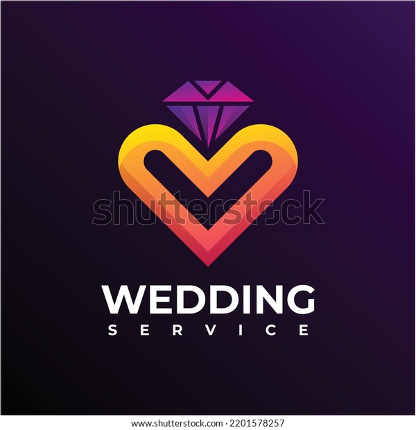 Wedding Service Logo Design Template Stock Vector (Royalty Free ...