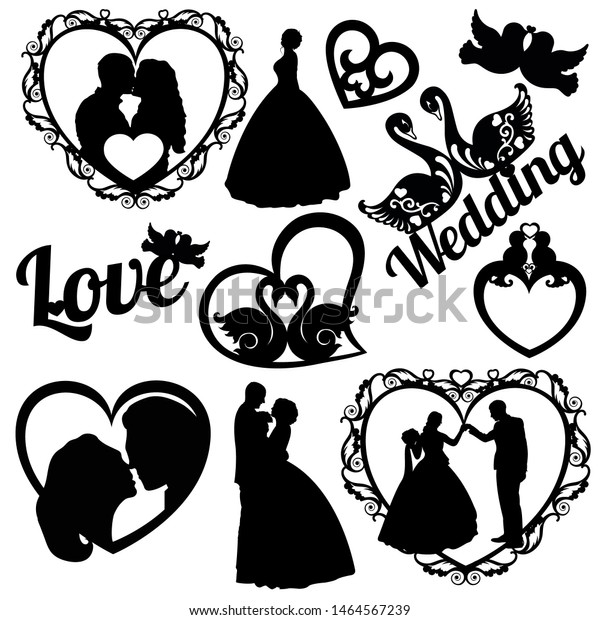 Wedding Set Laser Cutting Templates: vetor stock (livre de direitos ...