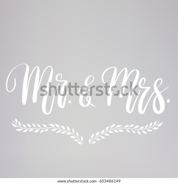 Wedding Typography Templates Mr Mrs Vector Stock Vector (Royalty Free ...