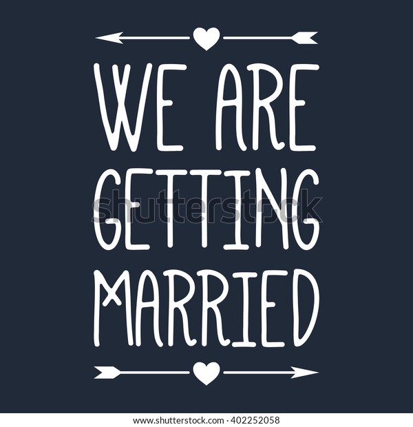 Wedding We Getting Married Typographic Labelbadge Stock Vector (Royalty ...