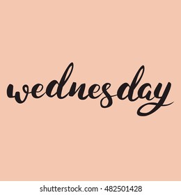 Wednesday Hand Lettered Calligraphy Writing Can Stock Vector (Royalty ...