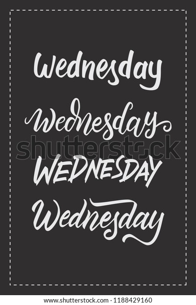 Wednesday Hand Lettering Vector Words Brush Stock Vector (Royalty Free ...