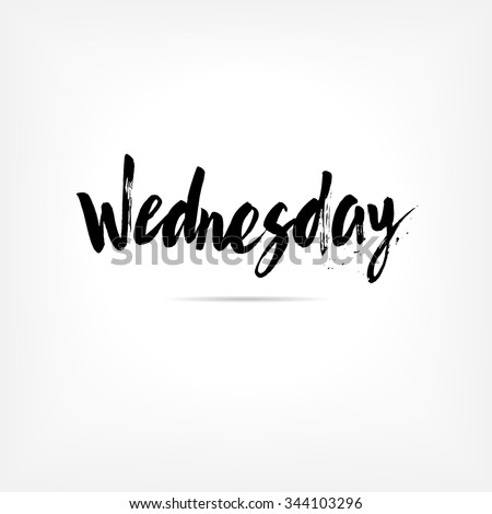 Wednesday Hand Written Brush Typography Isolated Stock Vector (Royalty ...