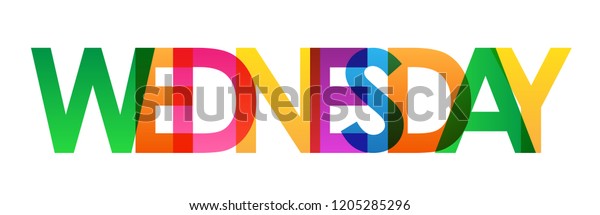 Wednesday Rainbow Letters Banner Stock Vector (Royalty Free) 1205285296