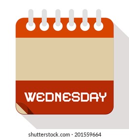 Vektor Stok Wednesday Vector Paper Calendar Illustration (Tanpa Royalti ...