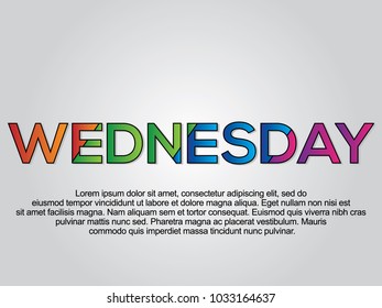 Wednesday Word Creative Design Concept Modern Stock Vector (Royalty ...