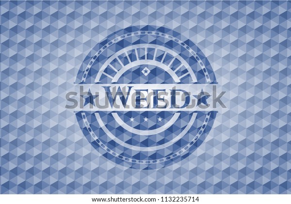 Weed Blue Hexagon Badge Stock Vector (Royalty Free) 1132235714 ...
