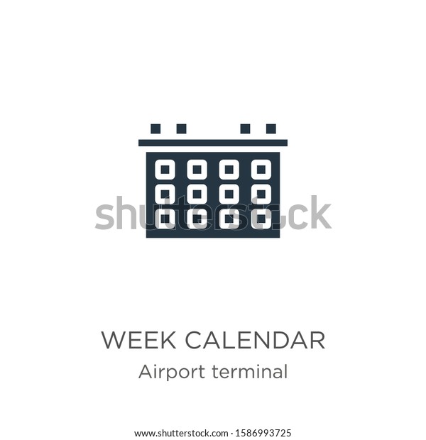 Week Calendar Icon Vector Trendy Flat Stock Vector (Royalty Free ...