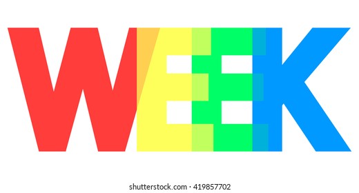 Week Word Design Banner Background Card Stock Vector (Royalty Free ...